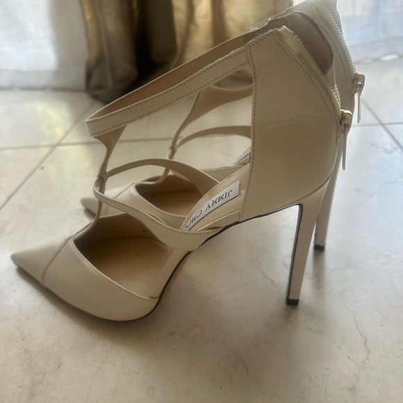 Jimmy Choo | Shoes | Jimmy Choo Cream Strappy Heels | Poshmark